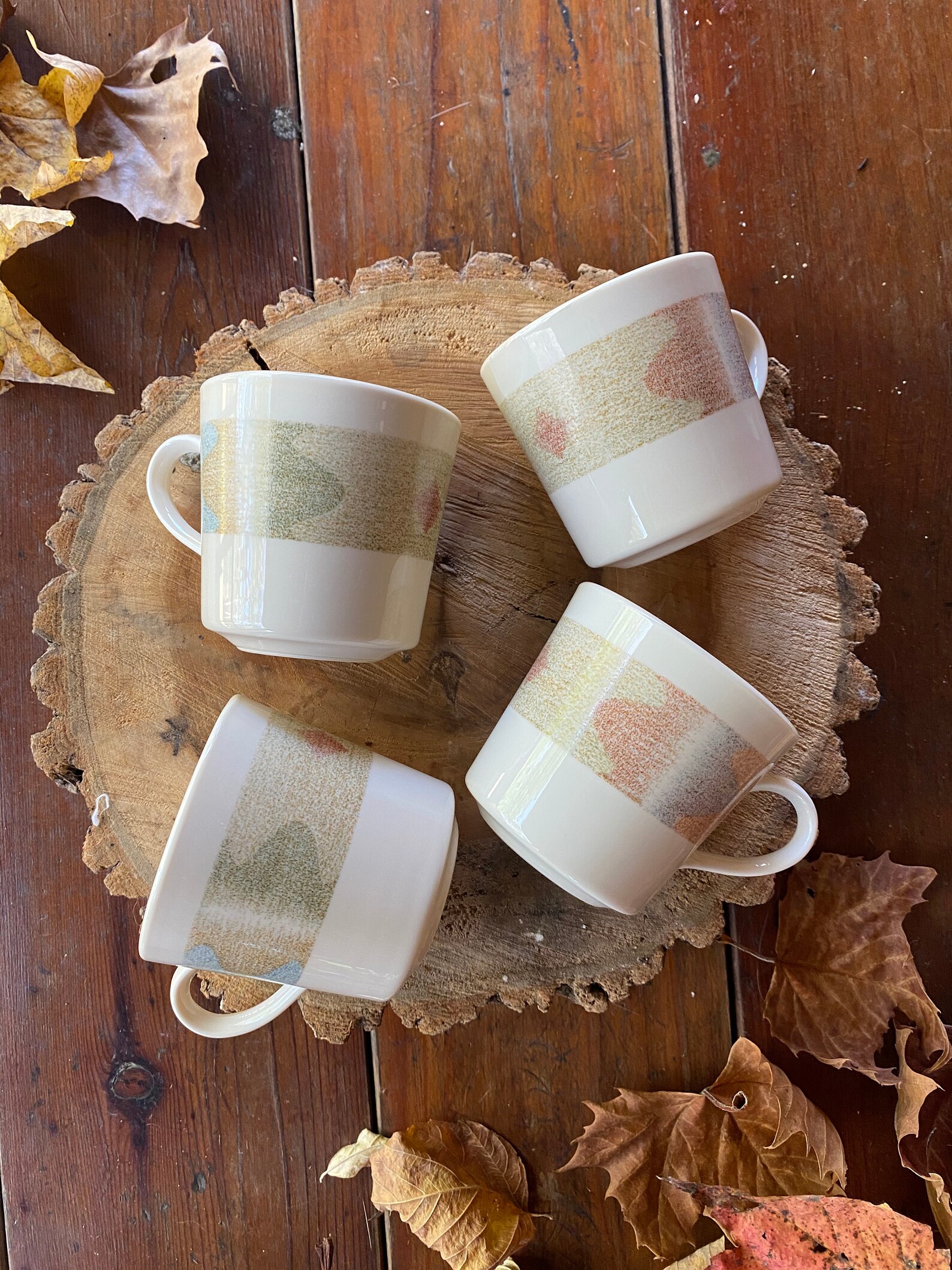 Boho Southwestern Tea Cups / Set of 4 /Vintage Corningware / | Etsy