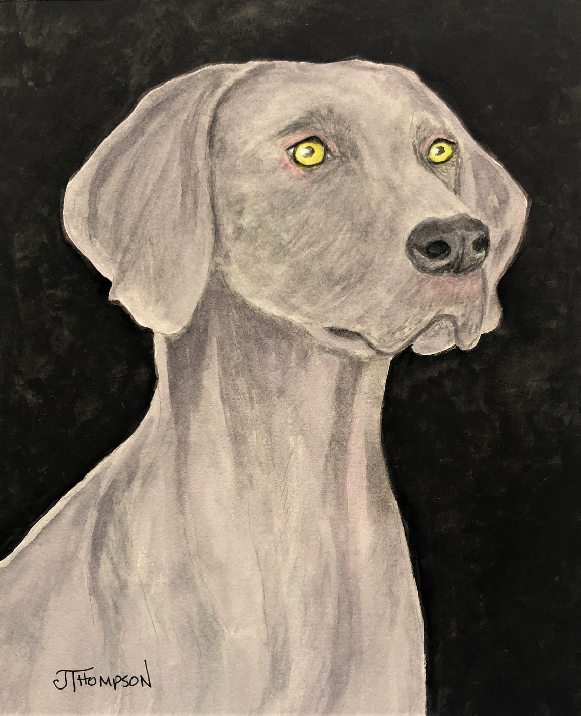WEIMARANER Art, Original Watercolor Painting OR Archival Giclee Print ...