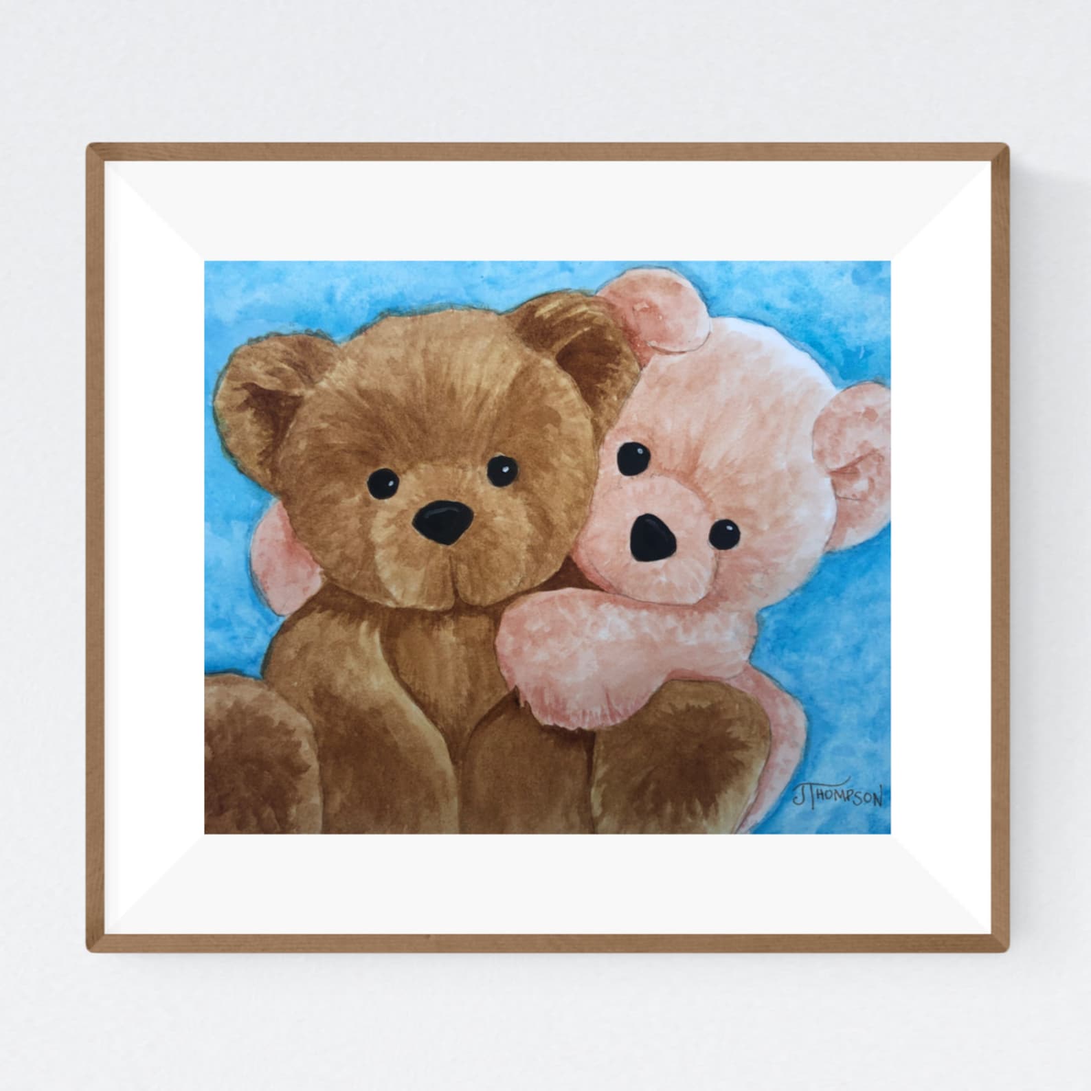 TEDDY BEAR BUDDIES Original Watercolor Painting Nursery Art | Etsy