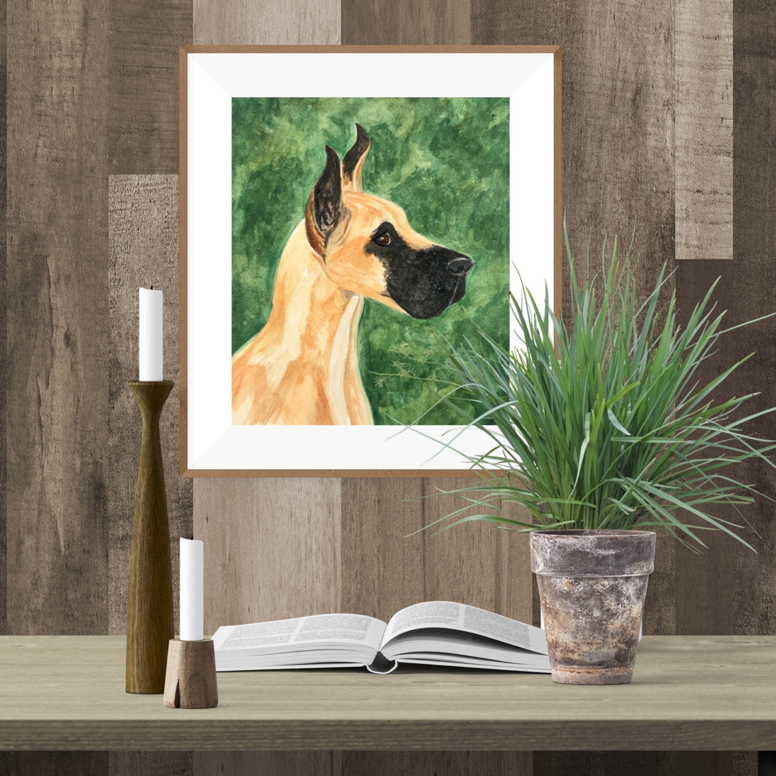 GREAT DANE Art, Original Watercolor Painting --OR-- Giclee Print, Gift ...