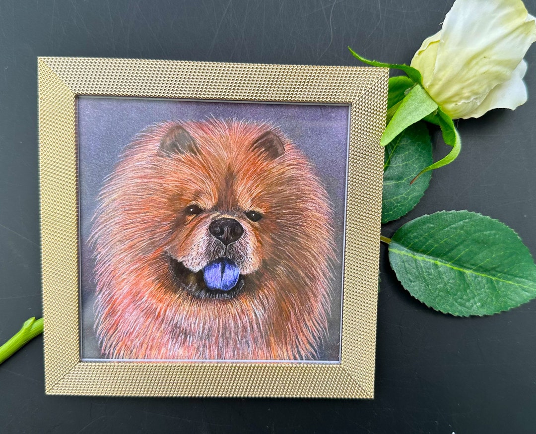 CHOW CHOW, Archival Giclee Framed Art Print, Colored Pencil Artwork ...