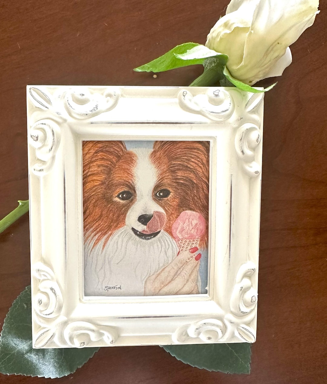 Dog Framed Miniature Art Print, Tiny Art, Miniature Painting, Gift for ...