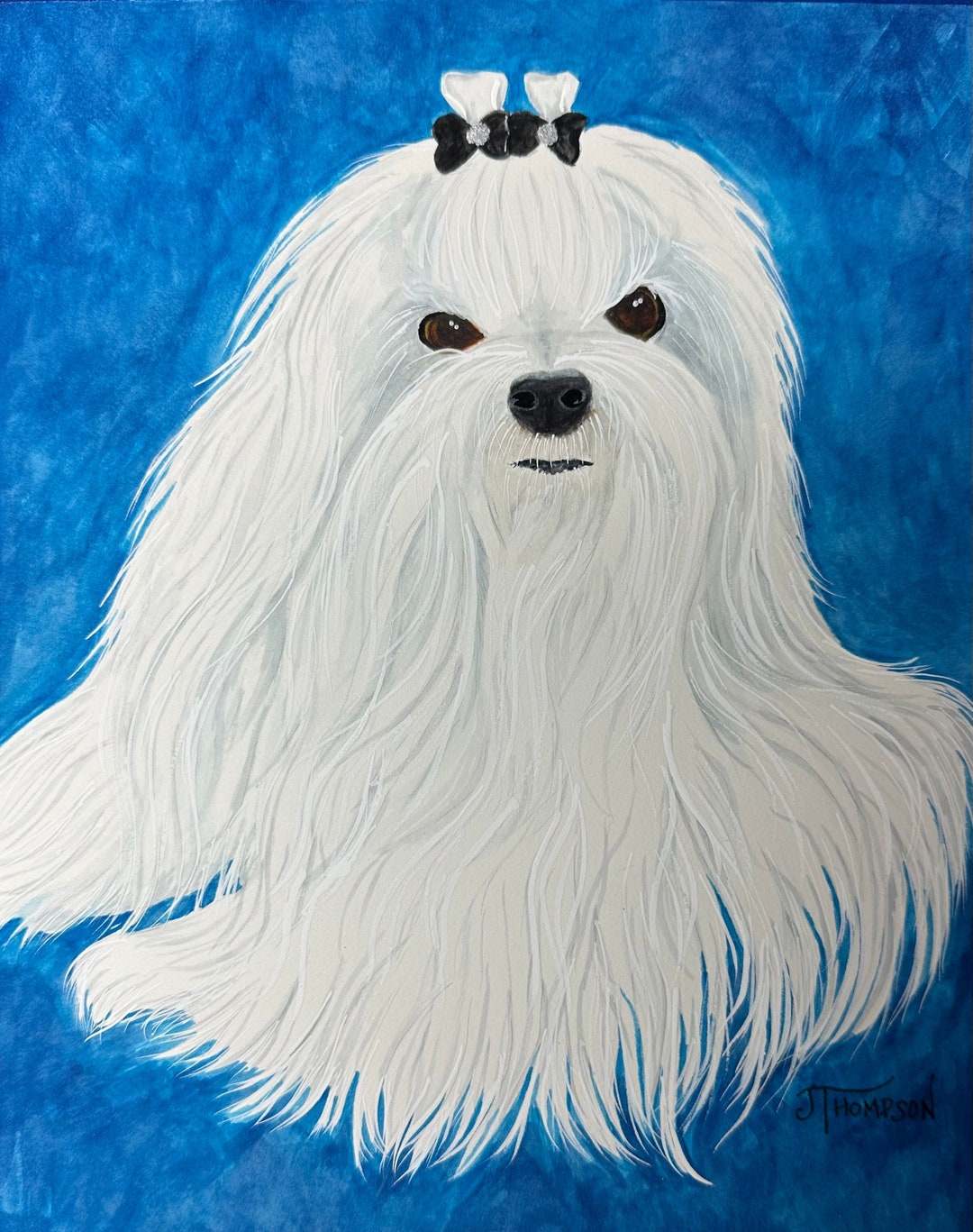 MALTESE DOG ART, Original Watercolor Painting -or- Giclee Print, Gift ...