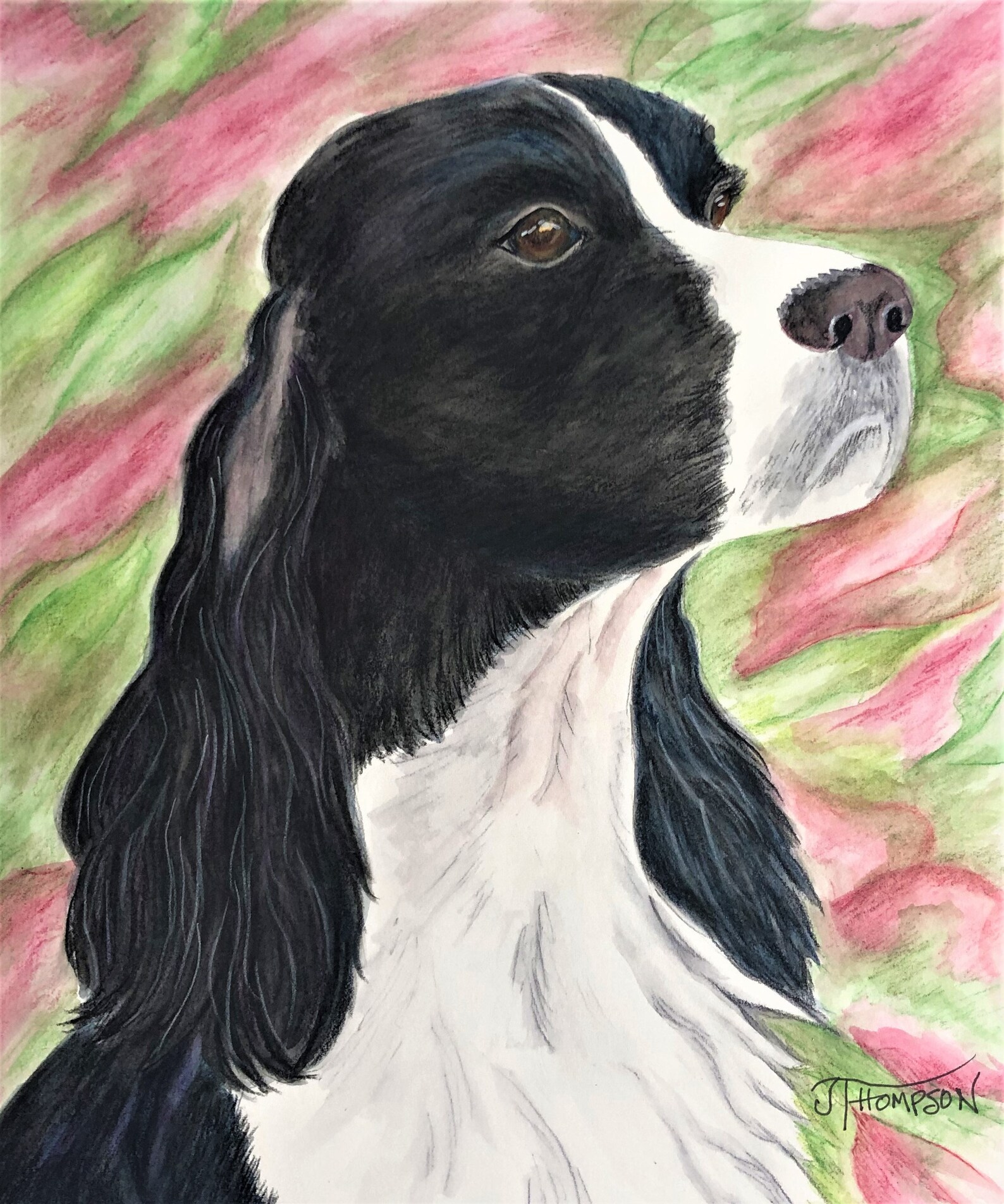 ENGLISH SPRINGER SPANIEL Art Original Watercolor Painting - Etsy