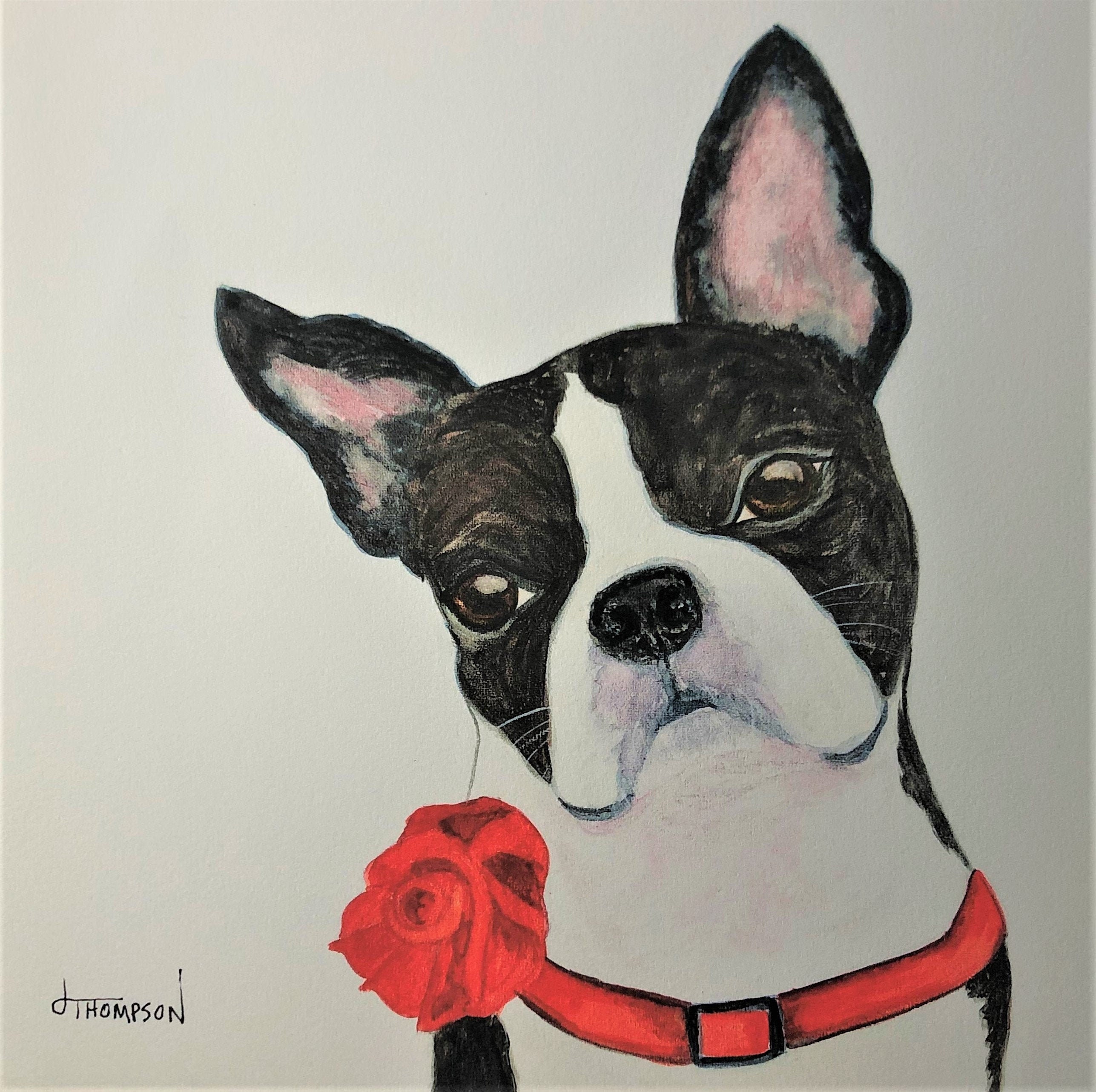 BOSTON TERRIER ART Giclee Print from Original Watercolor | Etsy