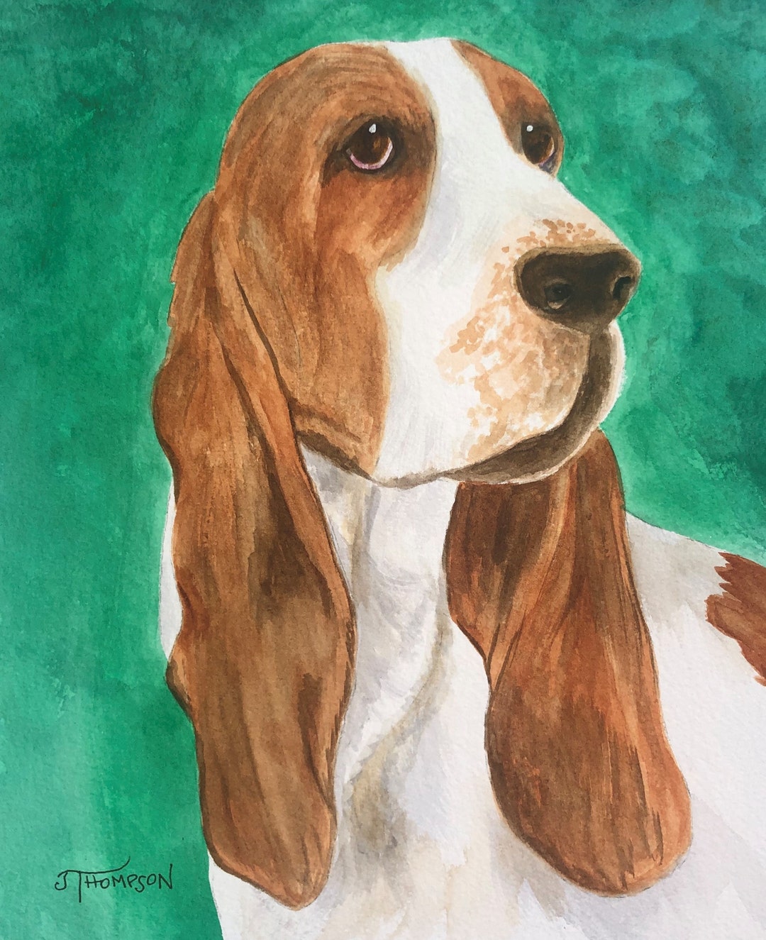 BASSET HOUND ART Original Watercolor Painting -or- Giclee Print, Gift ...