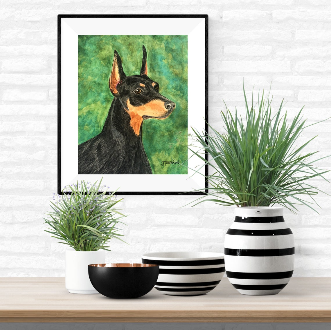 DOBERMAN PINSCHER Art Original Watercolor Painting OR - Etsy