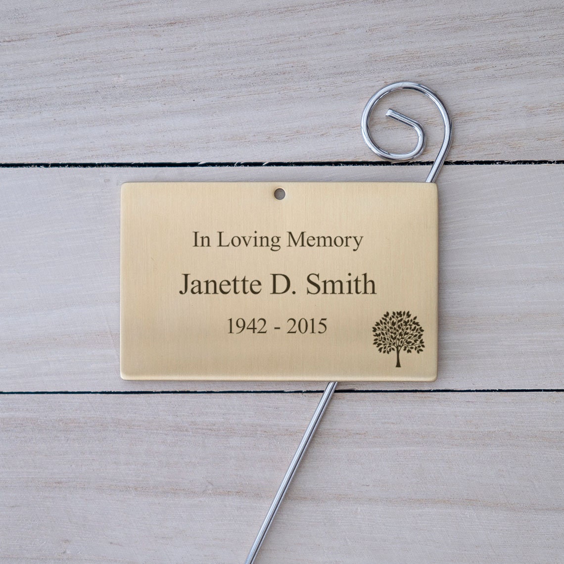 Engraved Brass Garden Tag & Stake Set Personalized Memorial - Etsy