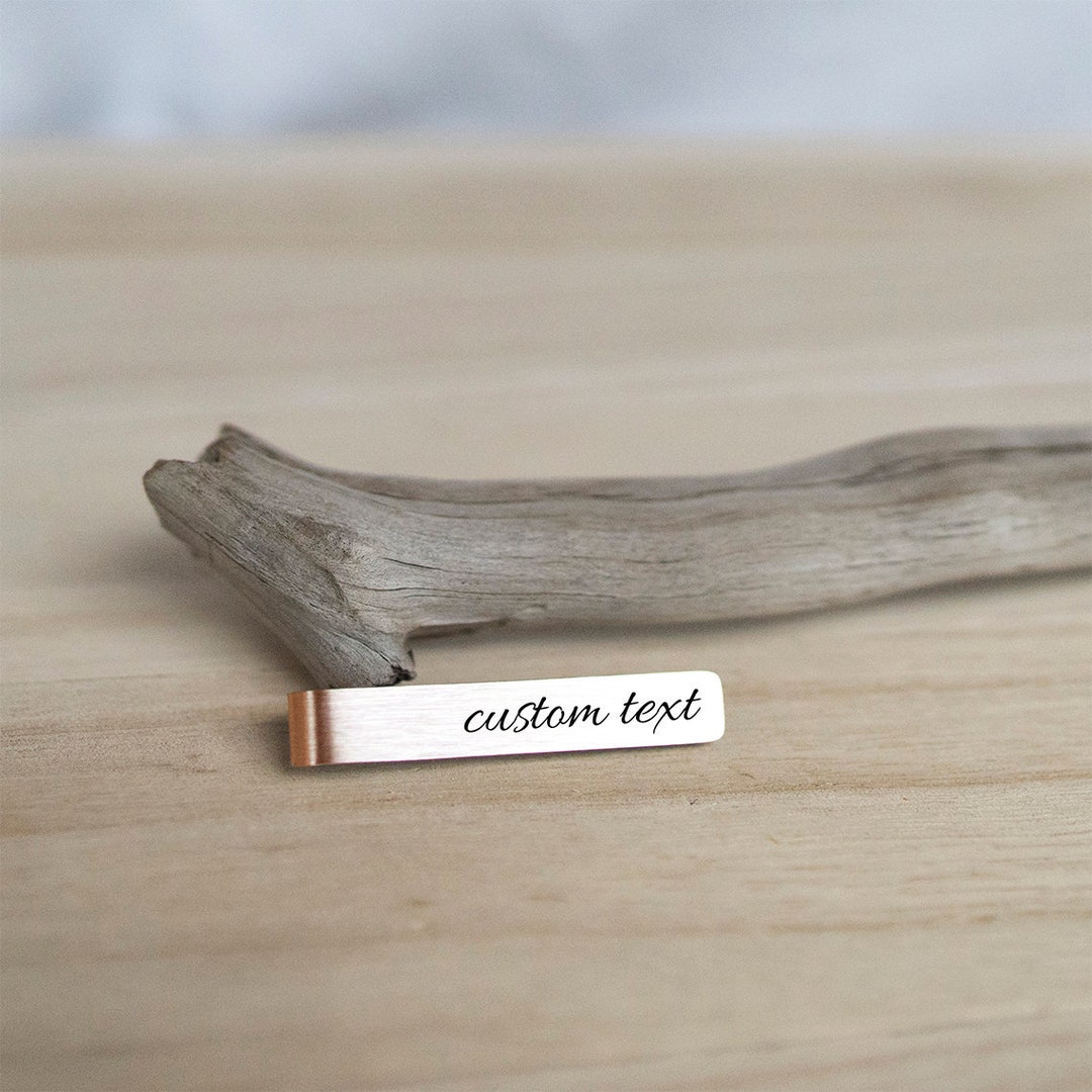 Custom Engraved Tie Bar, Personalized Custom Message Wedding Tie Clip ...