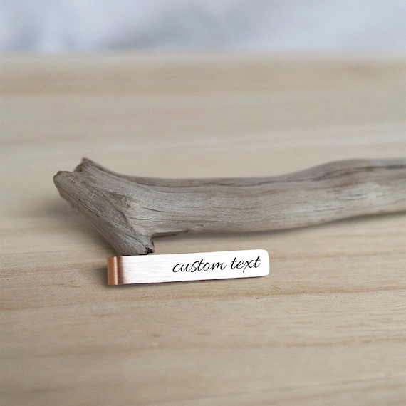 Custom Engraved Tie Bar Personalized Custom Message Wedding | Etsy
