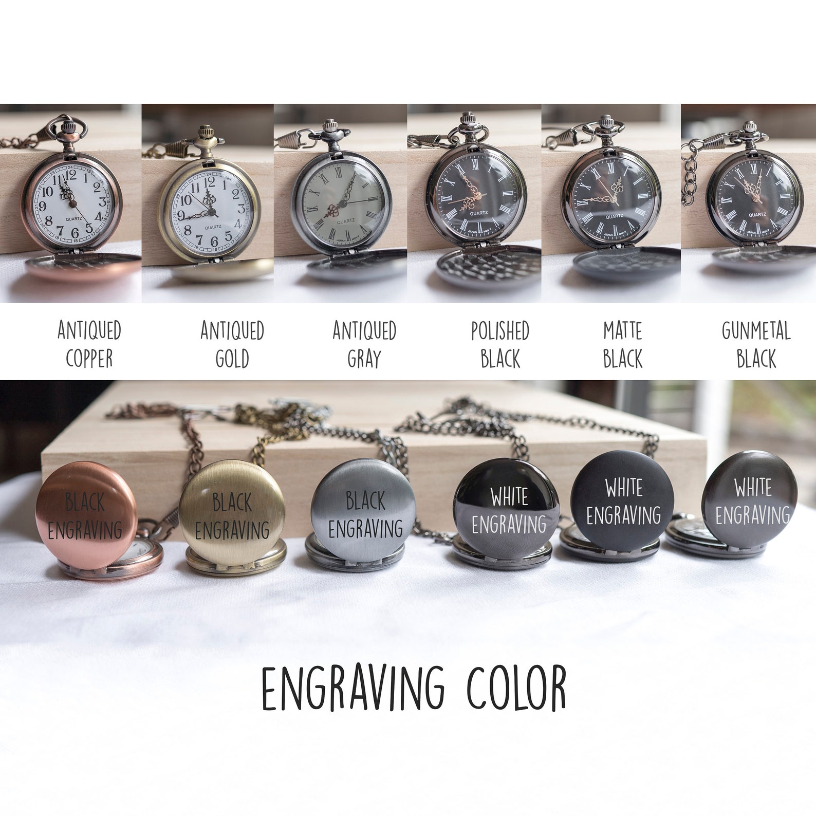 Engraved Personalized Pocket Watch Sweet Message Father of - Etsy