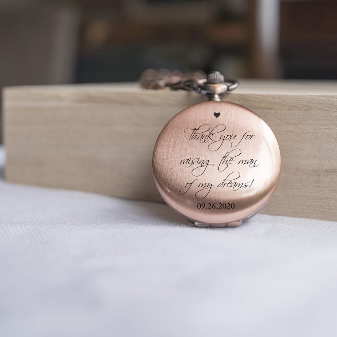 Engraved Personalized Pocket Watch, Sweet Message, Father of the Groom ...