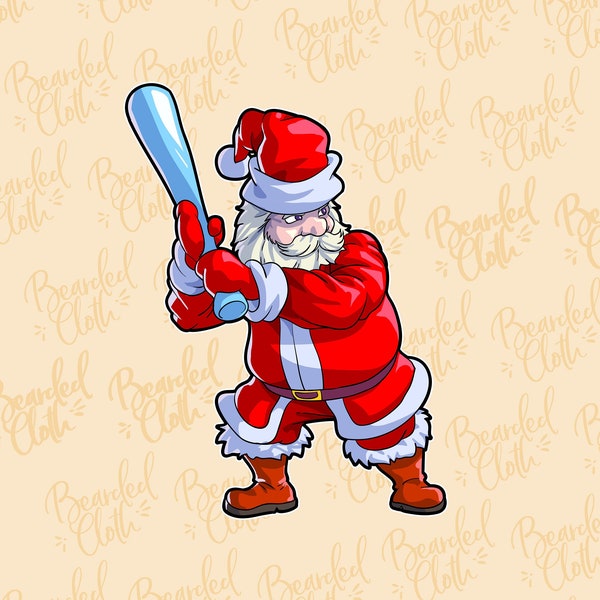 Baseball Santa Christmas Png - Etsy