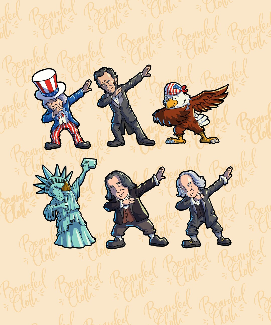 Patriotic Dabbing Uncle Sam Abraham Lincoln Statue Liberty - Etsy