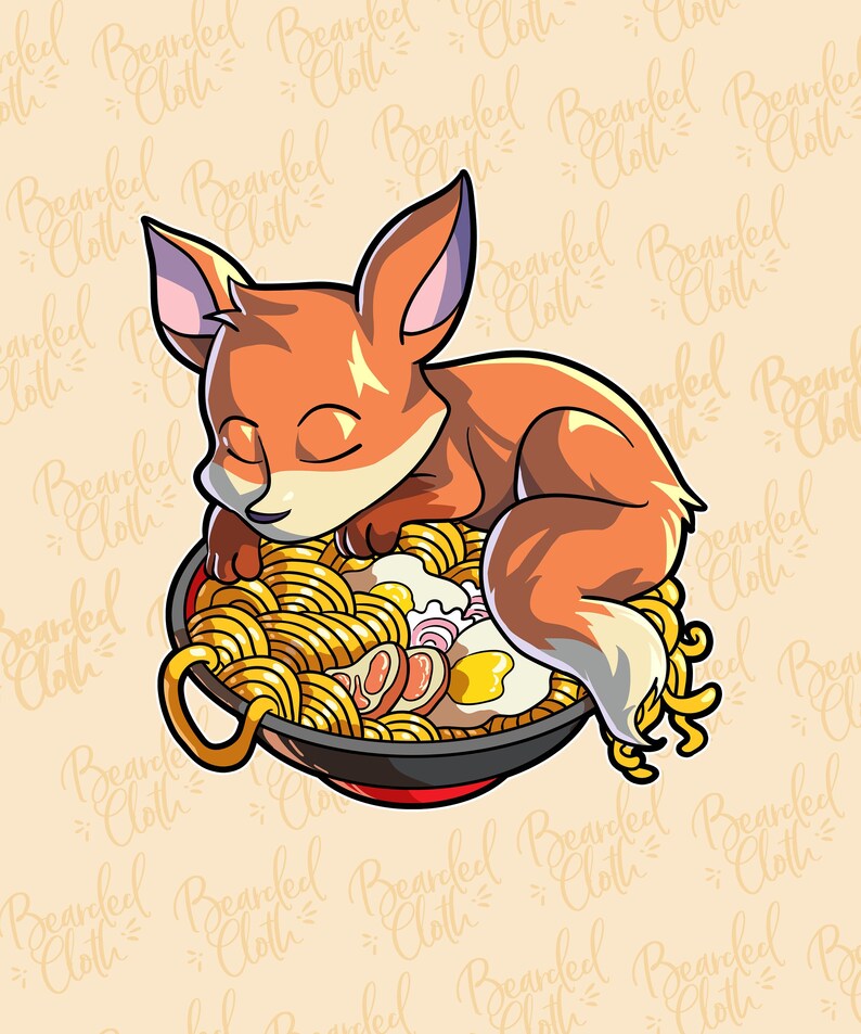 Kawaii Fox Eating Ramen SVG PNG Clipart Anime Lover Gift Cute - Etsy México