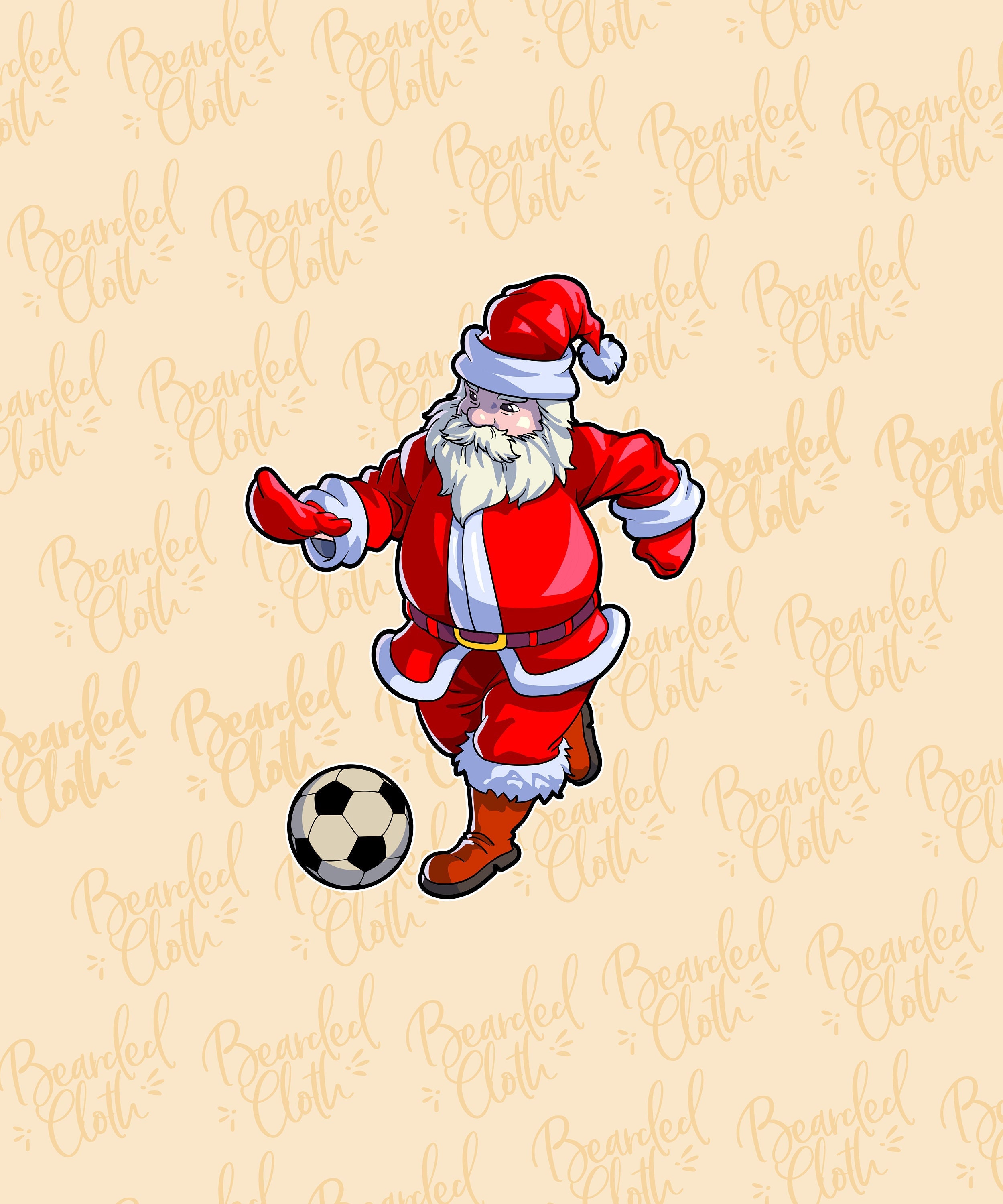 Santa Playing Football Clipart