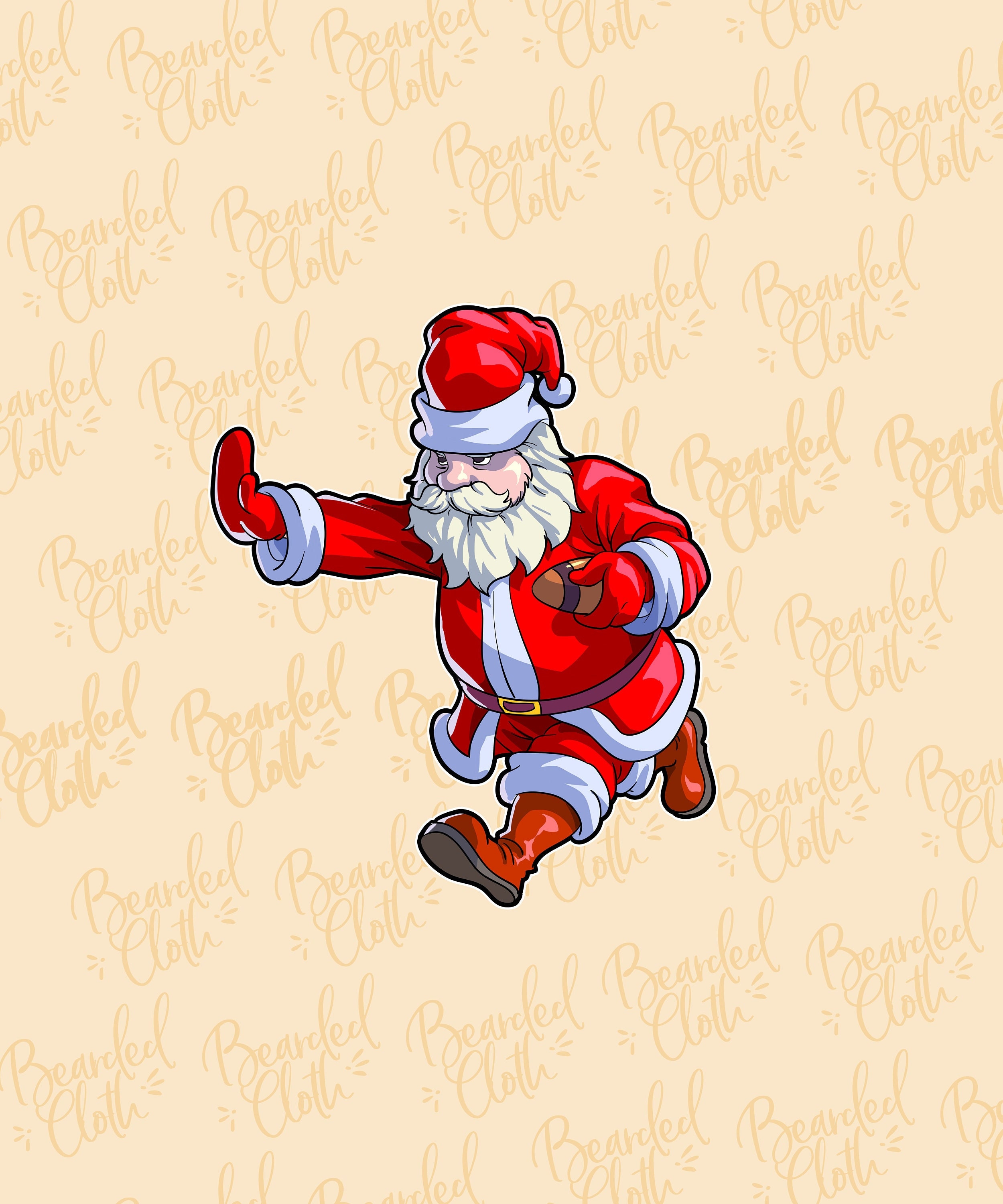 Santa Playing Football Clipart