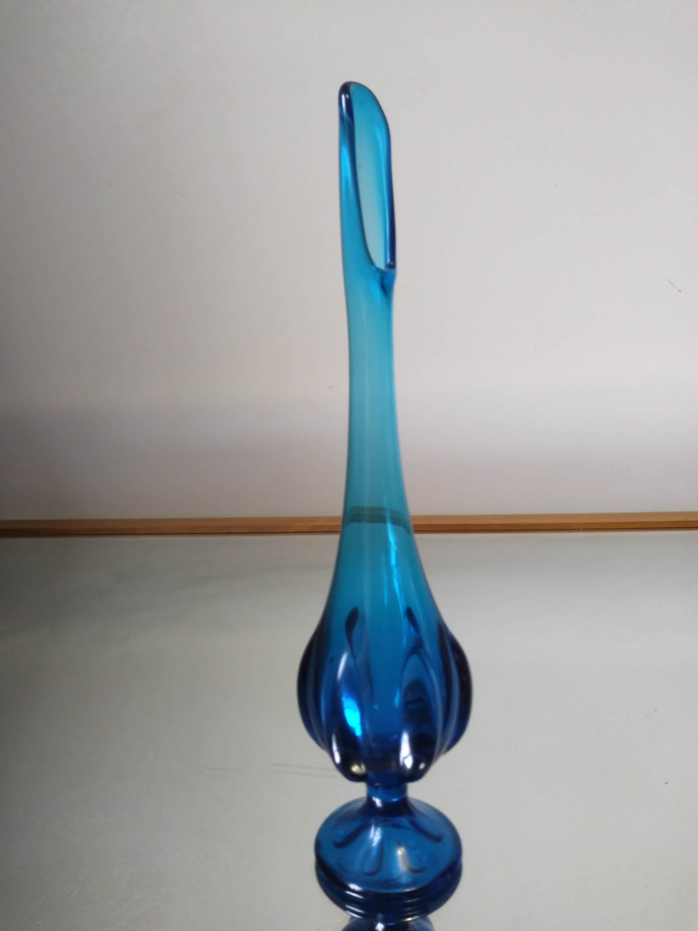 Viking Blue Swung Vase Vintage - Etsy