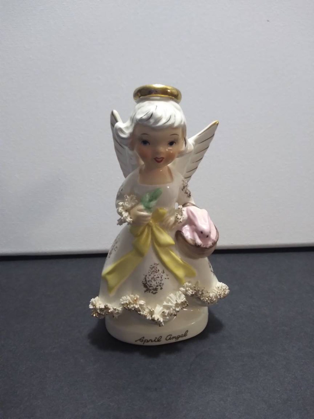 Vintage April Angel Figurine - Etsy