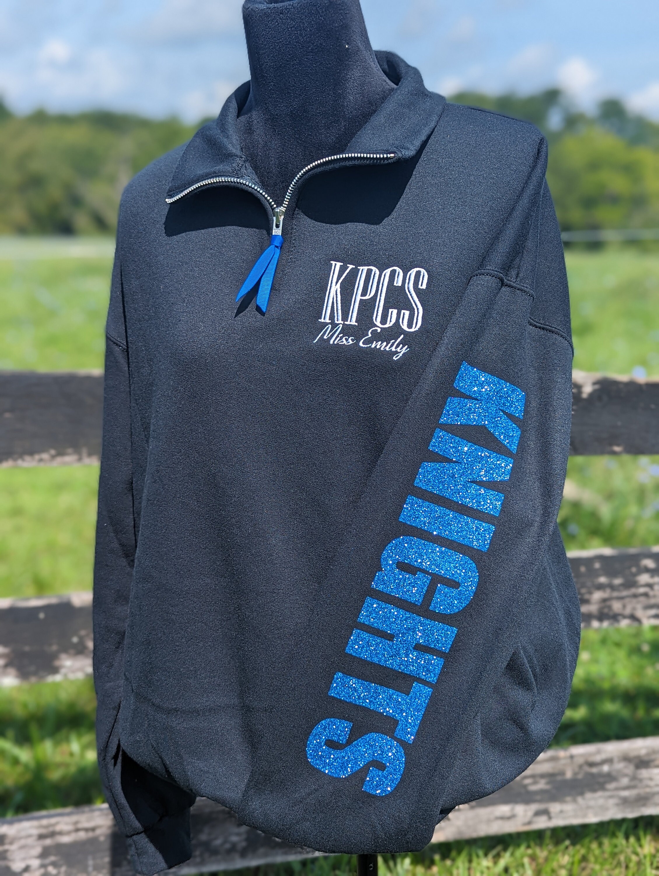 School Spirit Quarter Zip Pullover, Custom School Mascot Sweatshirt ...