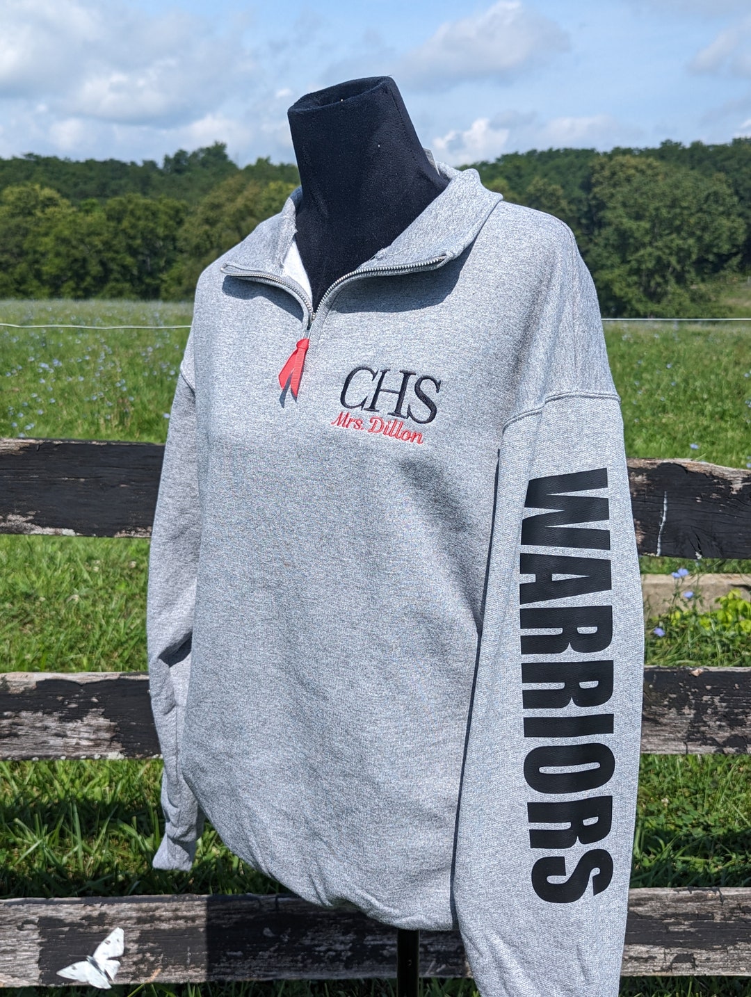 School Spirit Quarter Zip Pullover, Custom School Mascot Sweatshirt ...