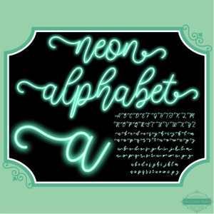 Neon Script Line Glow Effect Alphabet PNG Clip Art Letters Script ...