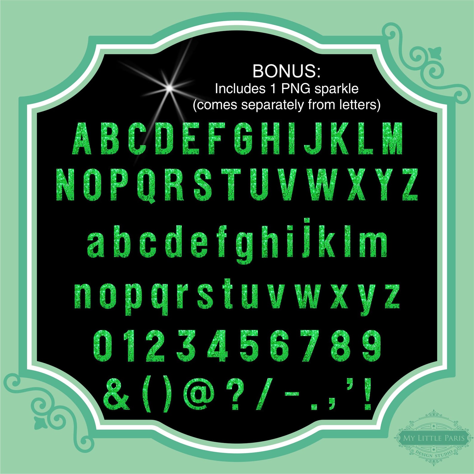 PNG Glitter Clip Art Letters Font Numbers Instant Download - Etsy