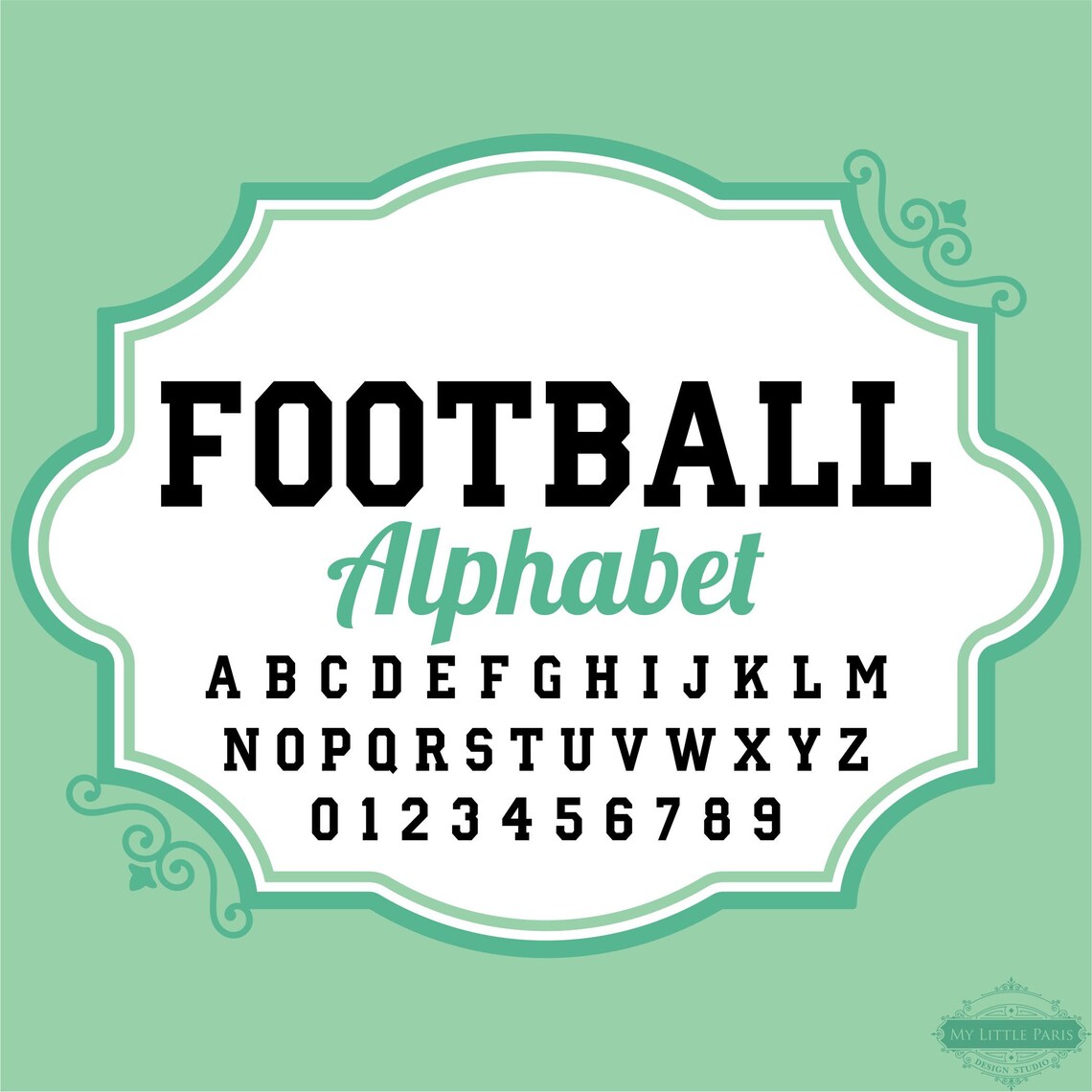 SVG PNG Alphabet Clip Art Football Sports Letters and Numbers - Etsy