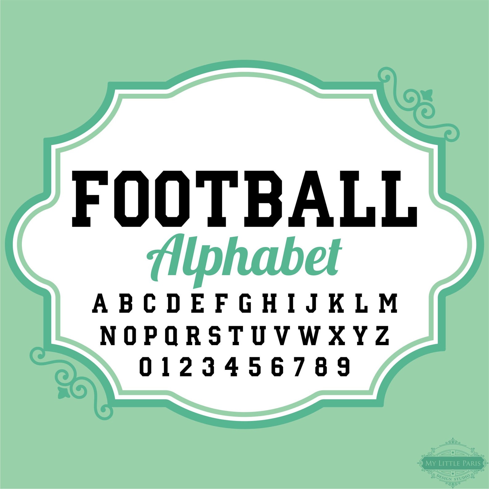 SVG PNG Alphabet Clip Art Football Sports Letters and Numbers - Etsy
