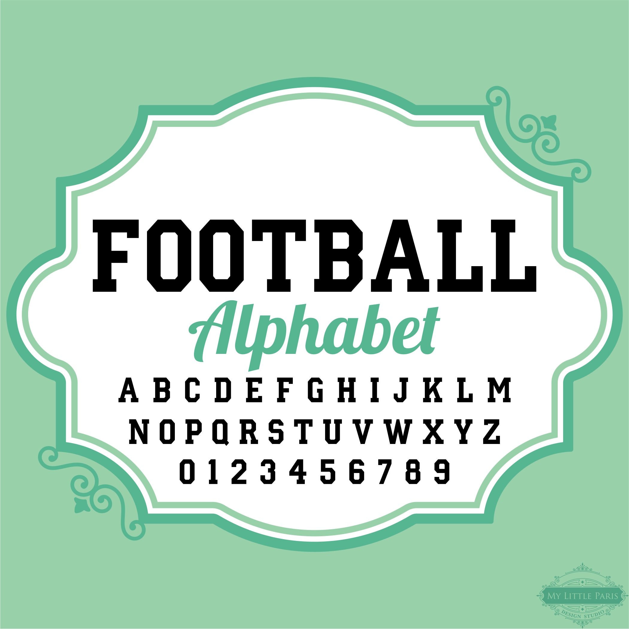 SVG PNG Alphabet Clip Art Football Sports Letters and Numbers Instant ...
