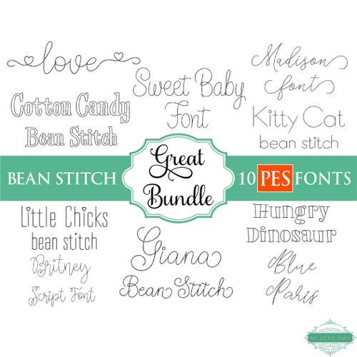 Embroidery Bean Apple Pie Script Font 0.75 1 | Etsy