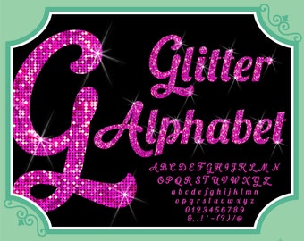Pink Glitter Font | Etsy