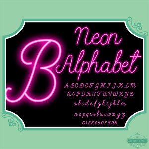 Neon Script Line Glow Effect Alphabet PNG Clip Art Letters Script Font ...