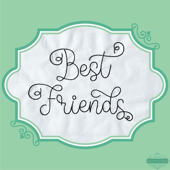 Embroidery Bean Best Friends Script Font 0.75 1 - Etsy