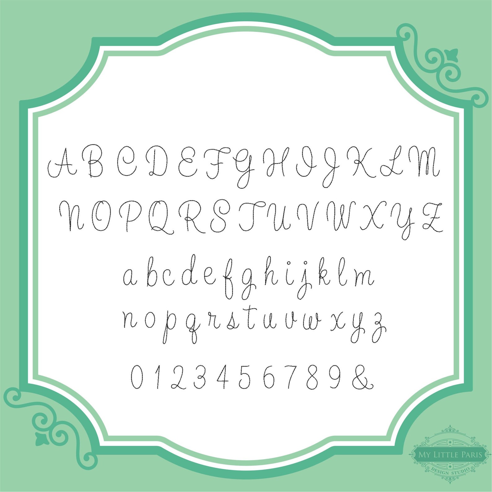 Embroidery Bean Stitch Sweet Baby Font - 0.75" 1" 1.5" 2" 2.5" - BX ...