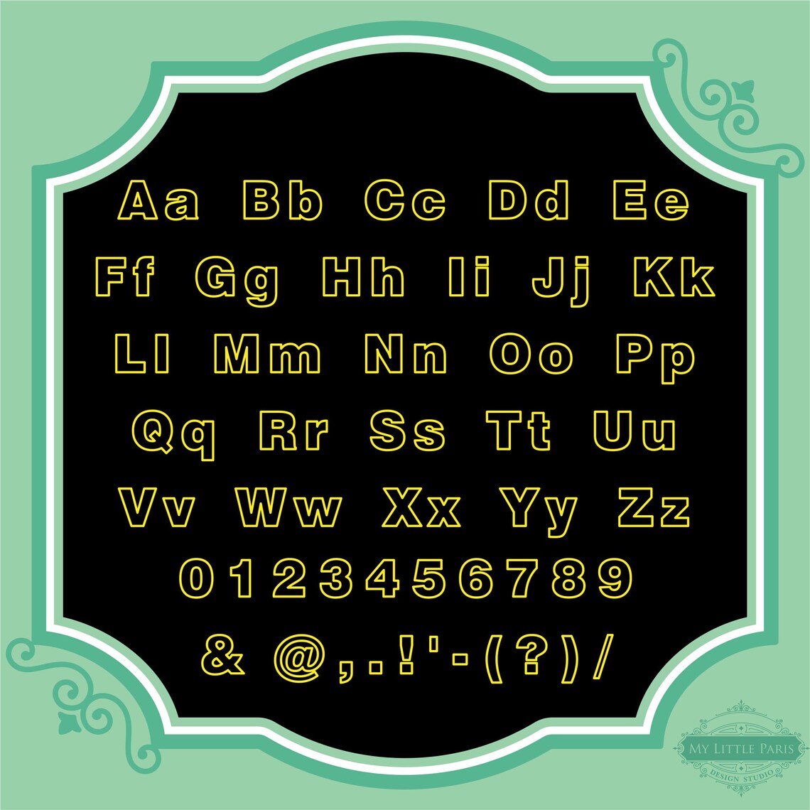 Neon Yellow Alphabet PNG Clip Art Letters Font Numbers Instant - Etsy