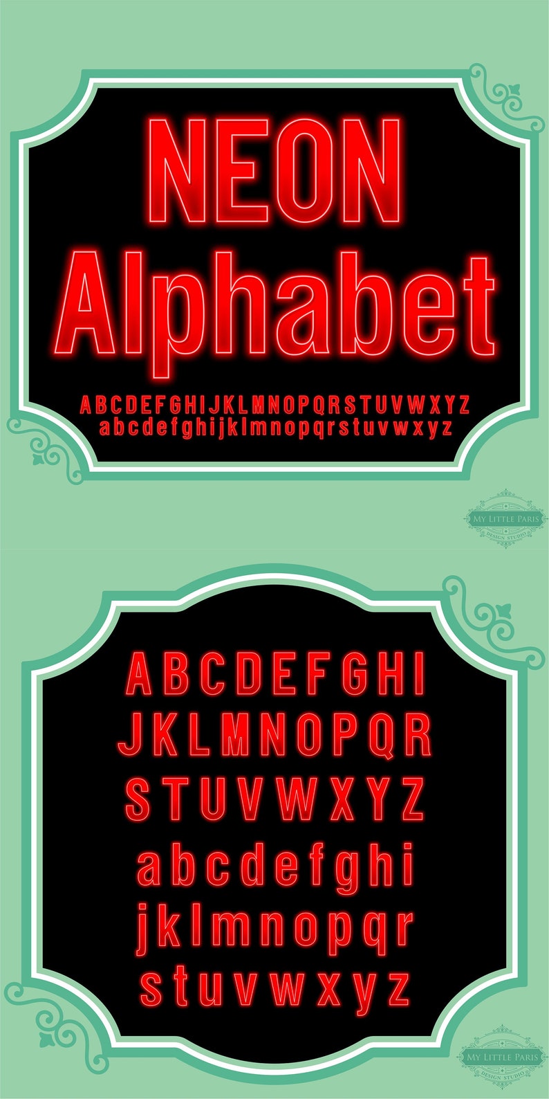 Neon Glow Effect Bundle 4 Colors Alphabet PNG Clip Art Letters - Etsy