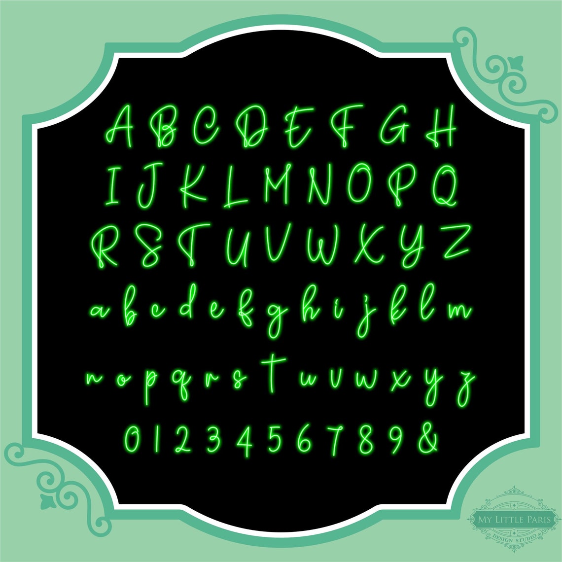 Neon Script Line Glow Effect Alphabet PNG Clip Art Letters - Etsy