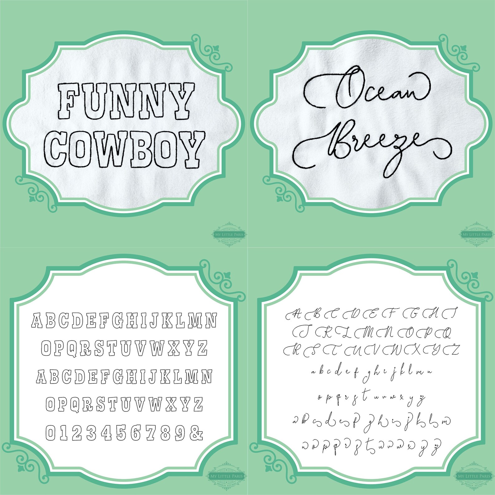 DST Bean Stitch Embroidery Font Bundle 4 0.75 1 | Etsy