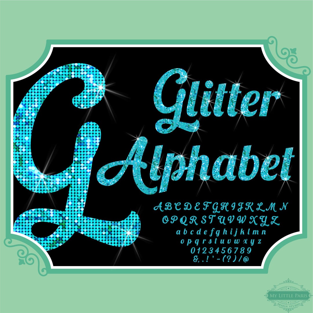 PNG Glitter Sparkle Clip Art Letters Font Numbers Instant Download ...