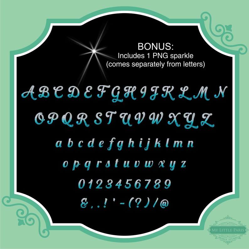 PNG Glitter Clip Art Letters Script C Font Numbers Instant | Etsy