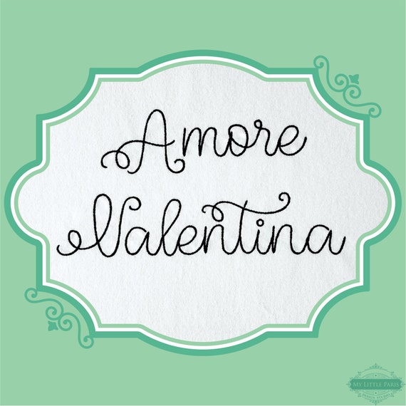 Embroidery Bean Amore Valentina Script Font 0.75 - Etsy