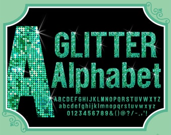 PNG Glitter Clip Art Letters Font Numbers Instant Download | Etsy