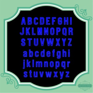 Neon Glow Effect Alphabet PNG Clip Art Letters Font Instant Download ...