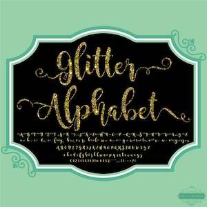 Gold Glitter PNG Clip Art Letters Font Numbers Instant Download Files ...