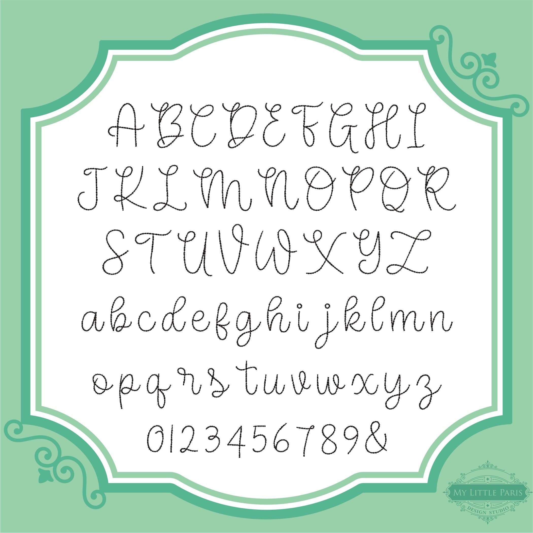 Embroidery Bean Blueberry Gelato Script Font 0.75 | Etsy