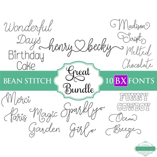 EXP Bean Stitch Embroidery Font Bundle 6 0.75 1 - Etsy