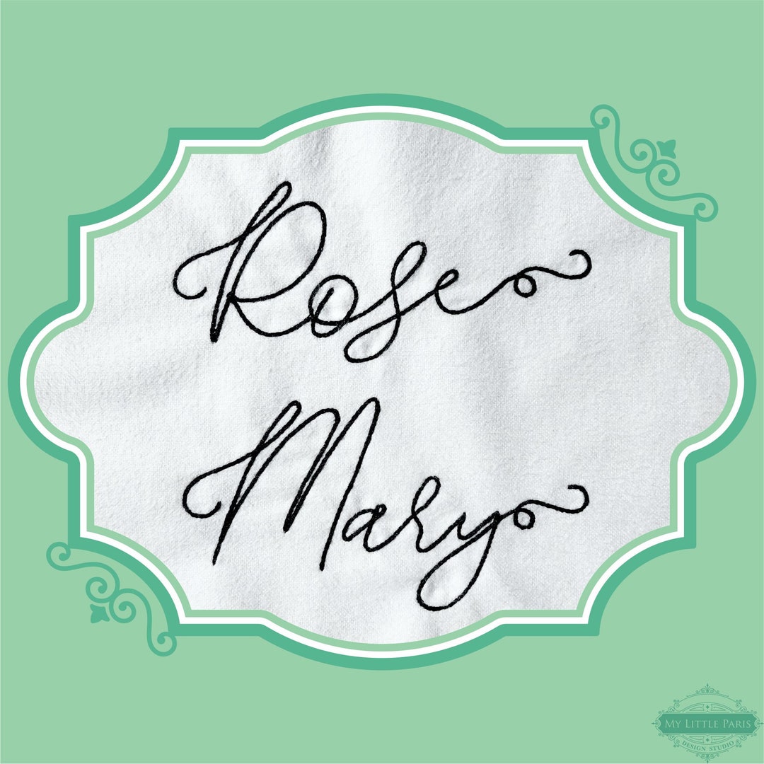 Embroidery Bean Stitch Rose Mary Font - 0.75" 1" 1.5" 2" - BX Included ...