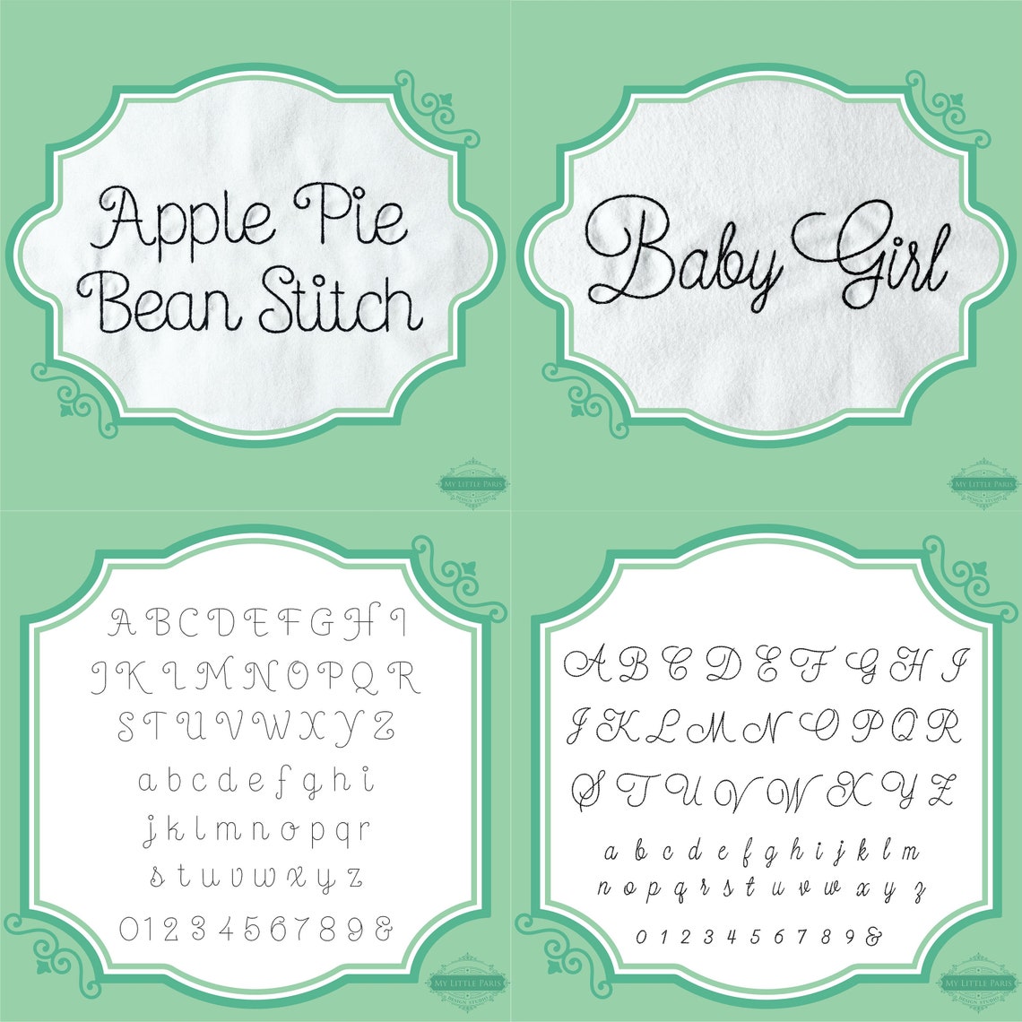 BX Bean Stitch Embroidery Font Bundle #2- 0.75" 1" 1.5" 2" - 10 BX ...