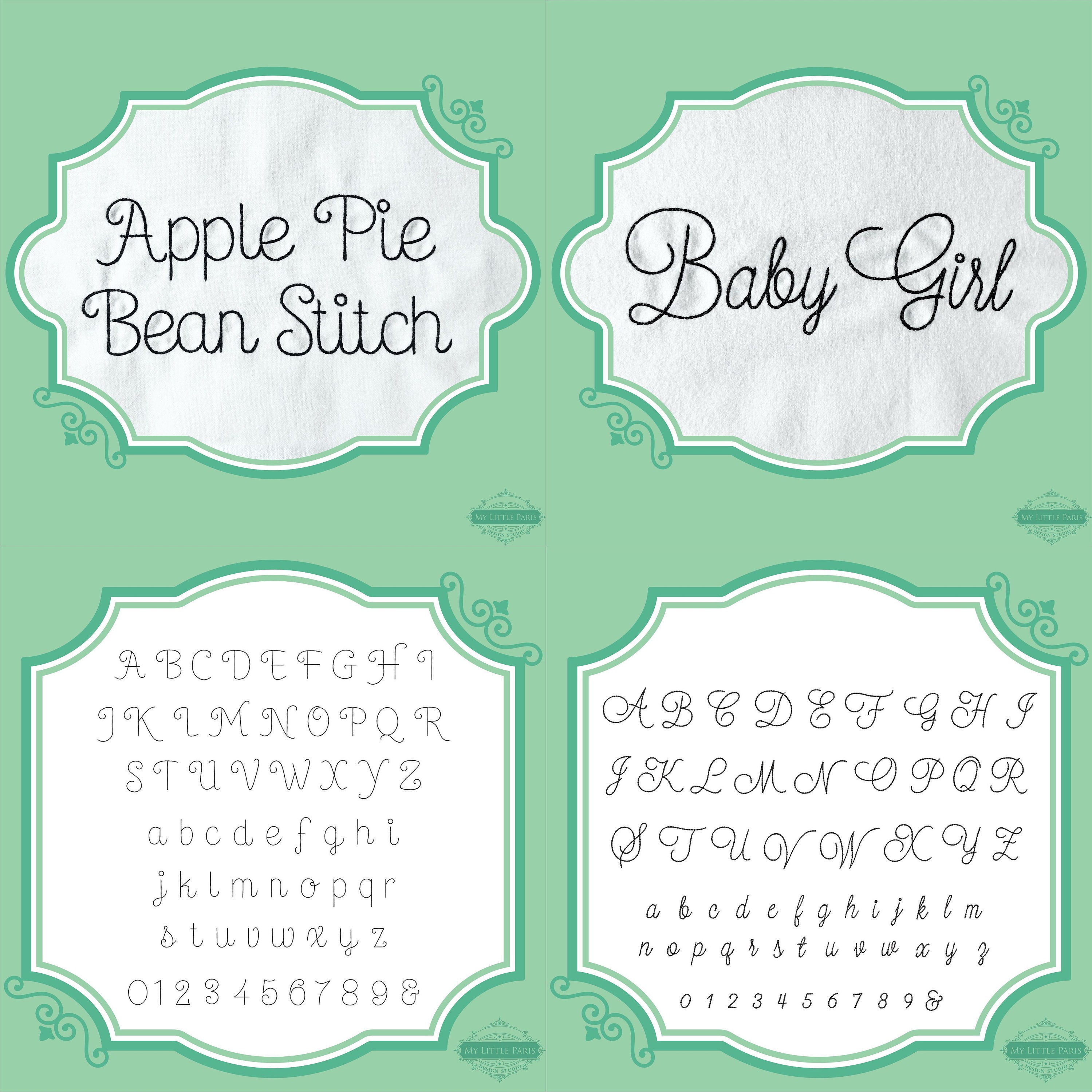 BX Bean Stitch Embroidery Font Bundle #2- 0.75" 1" 1.5" 2" - 10 BX ...